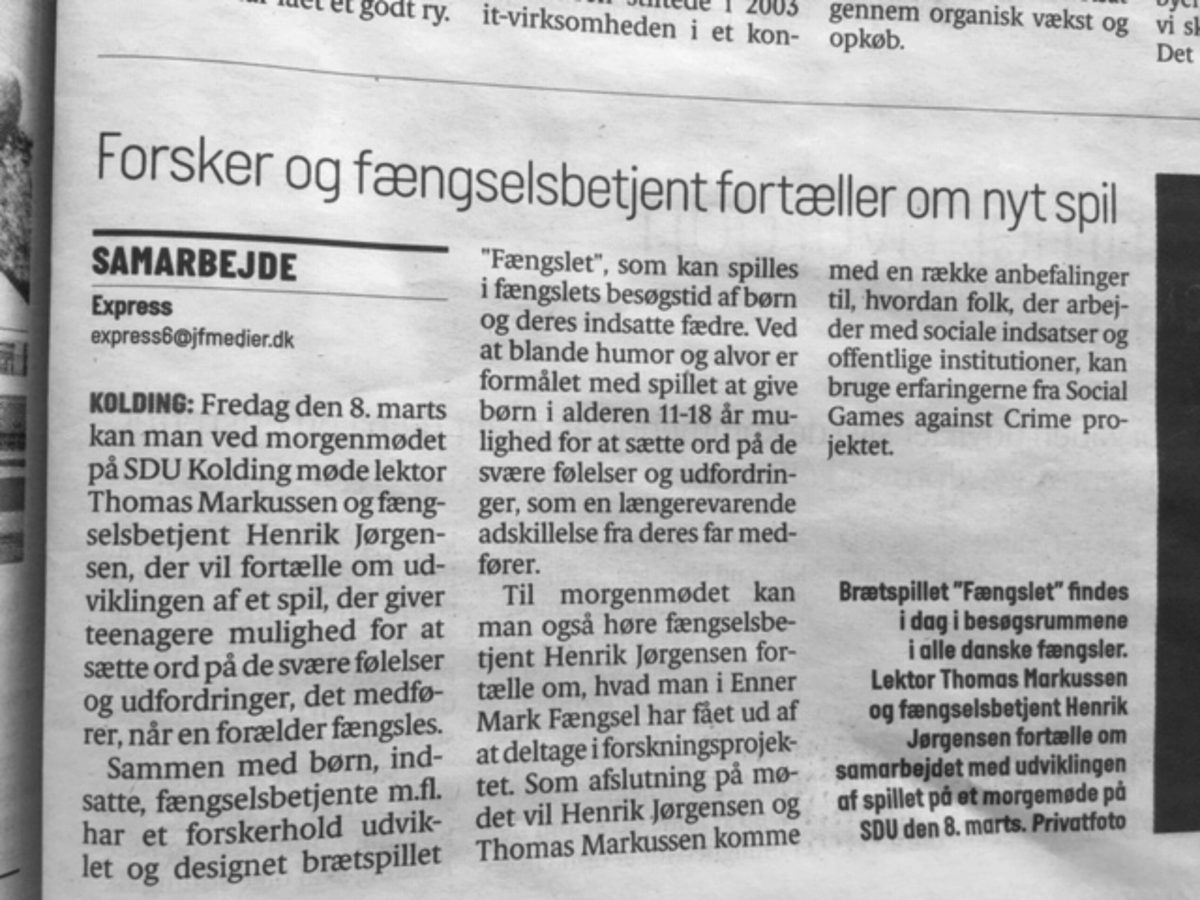“First-mover” talk on the collaboration between Enner Mark State Prison ...